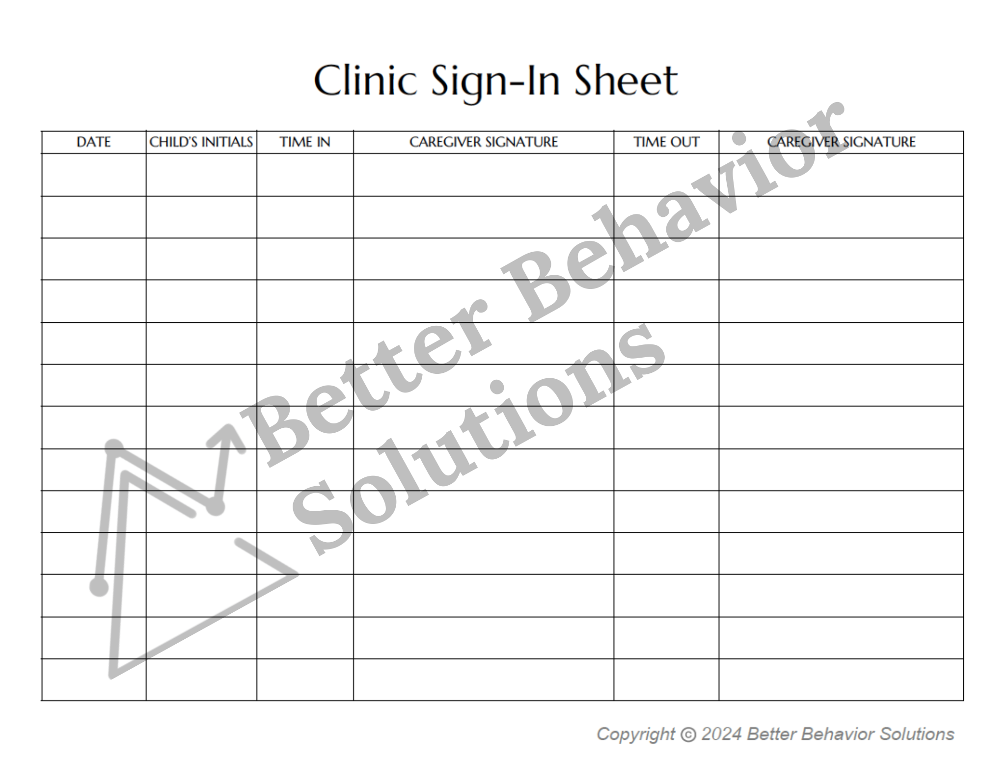 Sign-In Sheet Bundle - Better Behavior Solutions