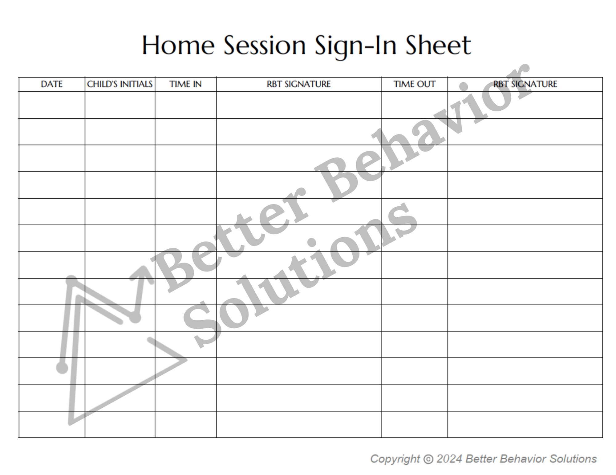 Sign-In Sheet Bundle - Better Behavior Solutions