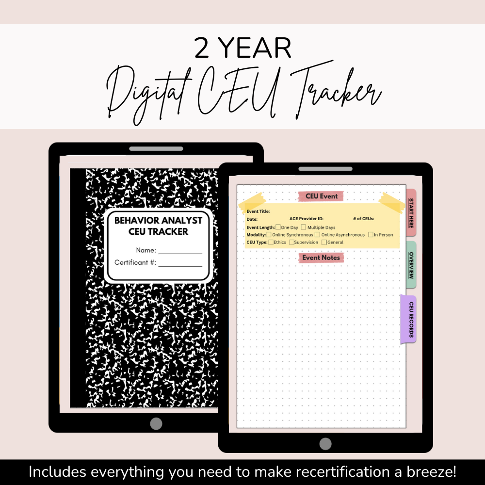 2 Year CEU Tracker - Better Behavior Solutions